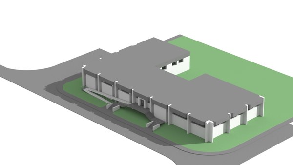 3D one-storey public building - TurboSquid 1837846