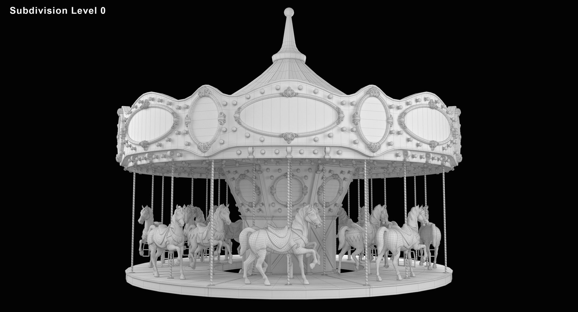 3D carousel carrousel ride model - TurboSquid 1347197