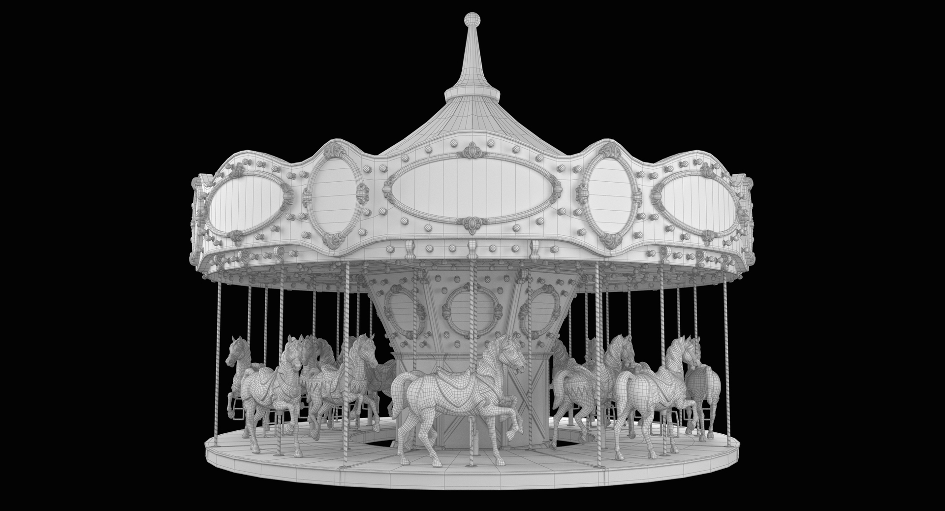 3D carousel carrousel ride model - TurboSquid 1347197