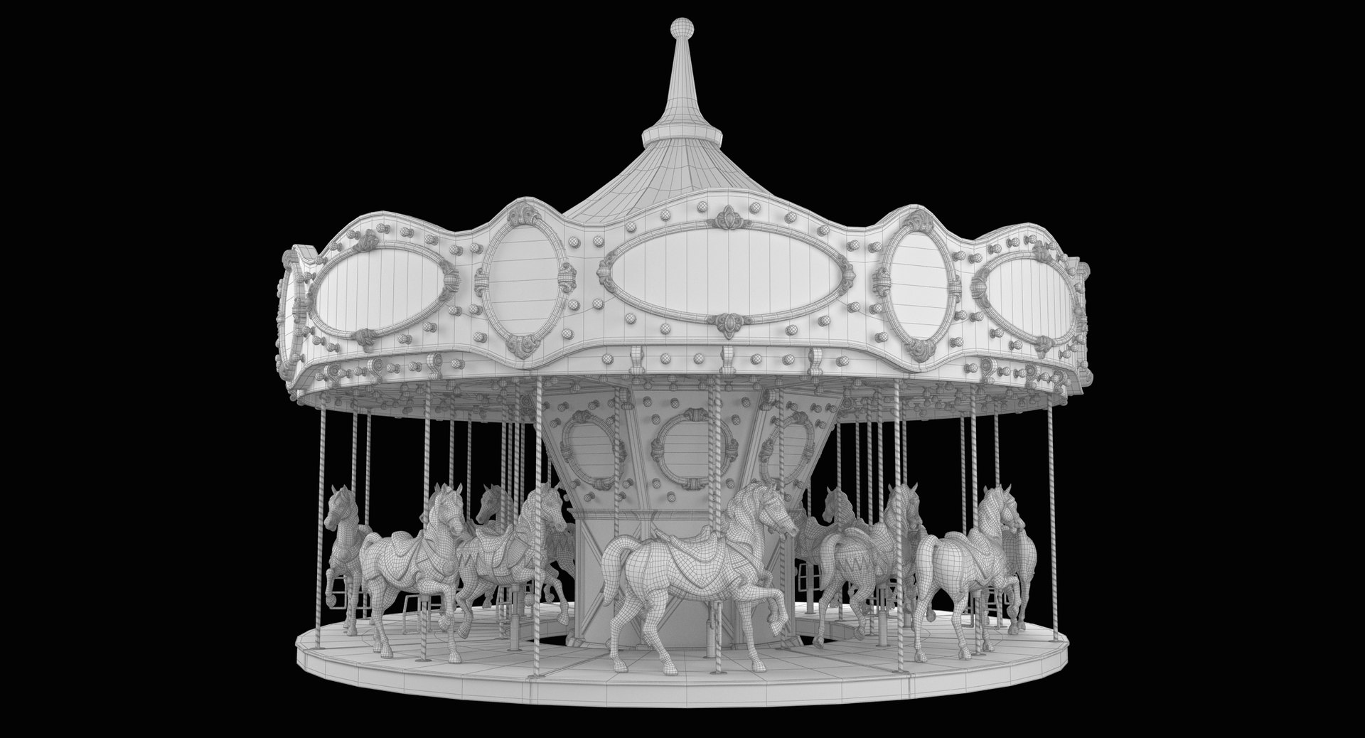 3D carousel carrousel ride model - TurboSquid 1347197