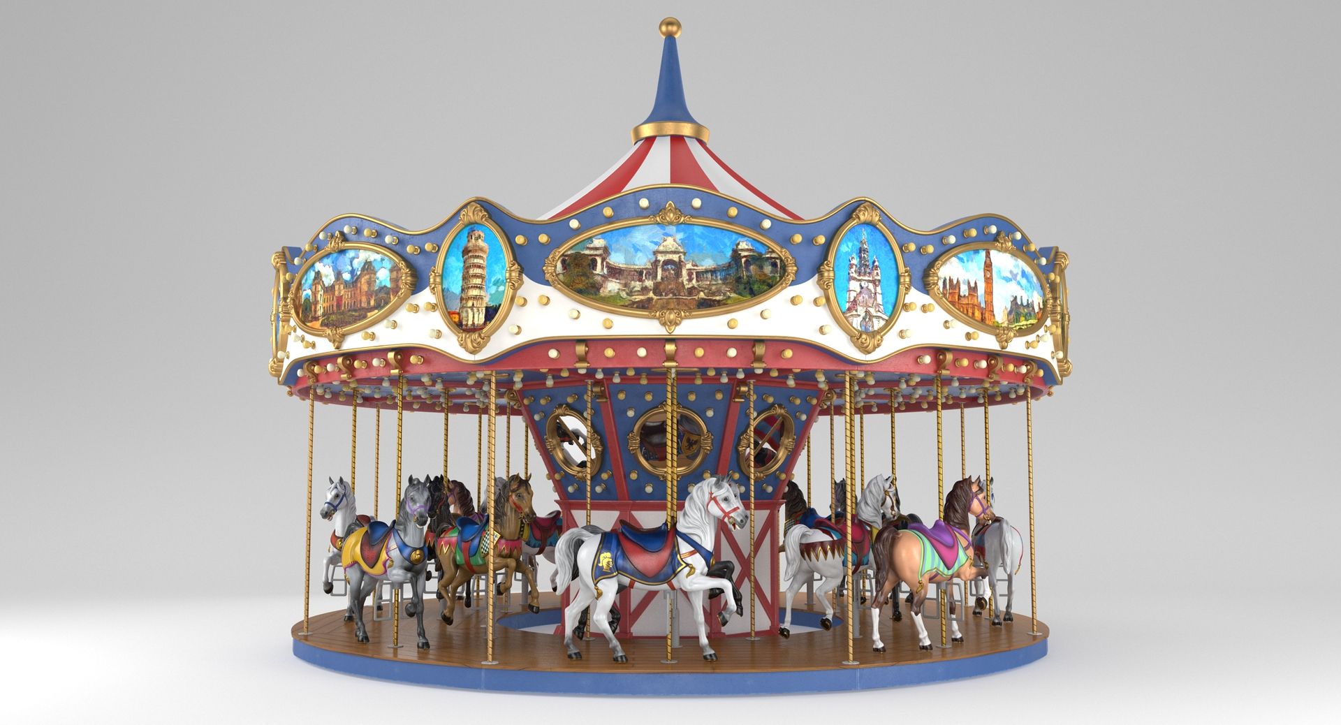 3D Carousel Carrousel Ride Model - TurboSquid 1347197