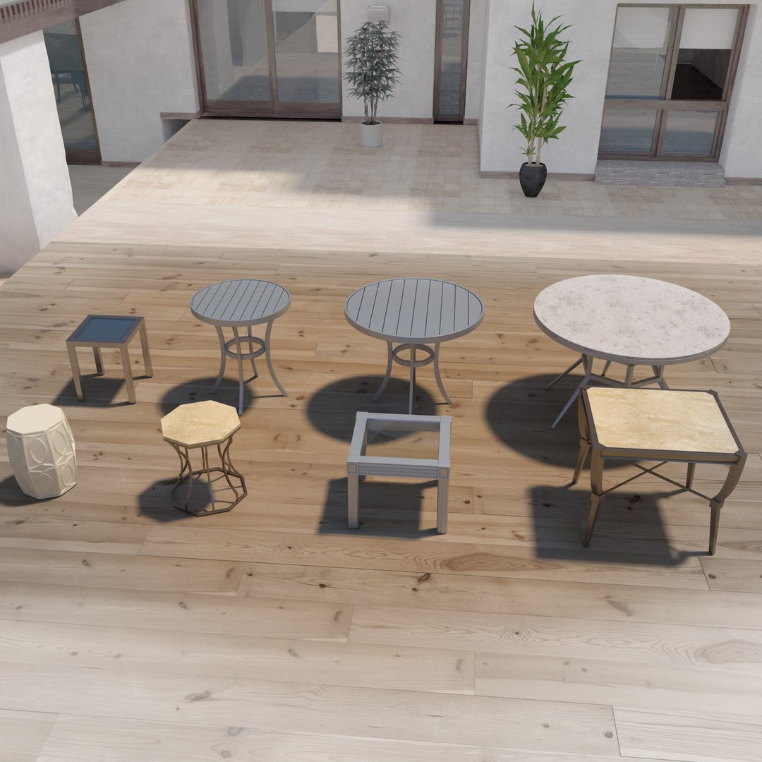 Outdoor Tables 3D Model - TurboSquid 1300167