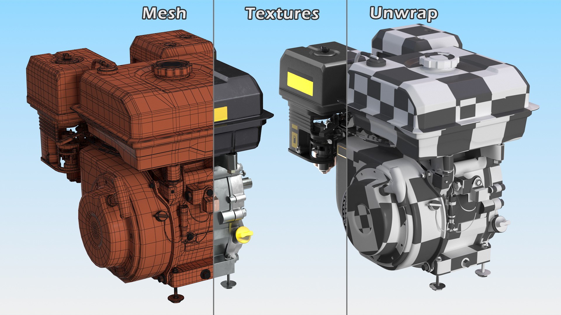 3D horizontal shaft gas engine model - TurboSquid 1651263