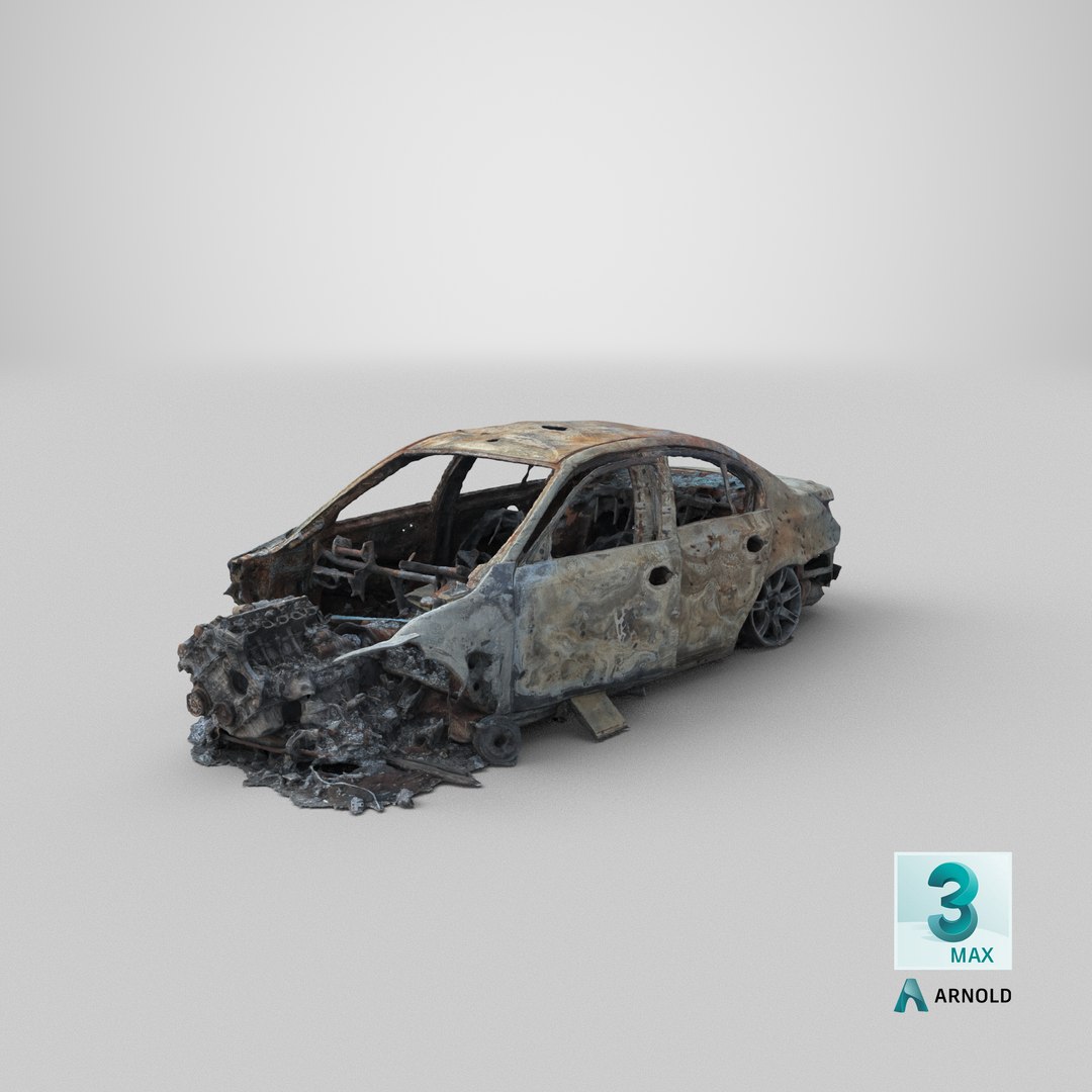 3D Model Burned Car Wreck 07 - TurboSquid 2098554