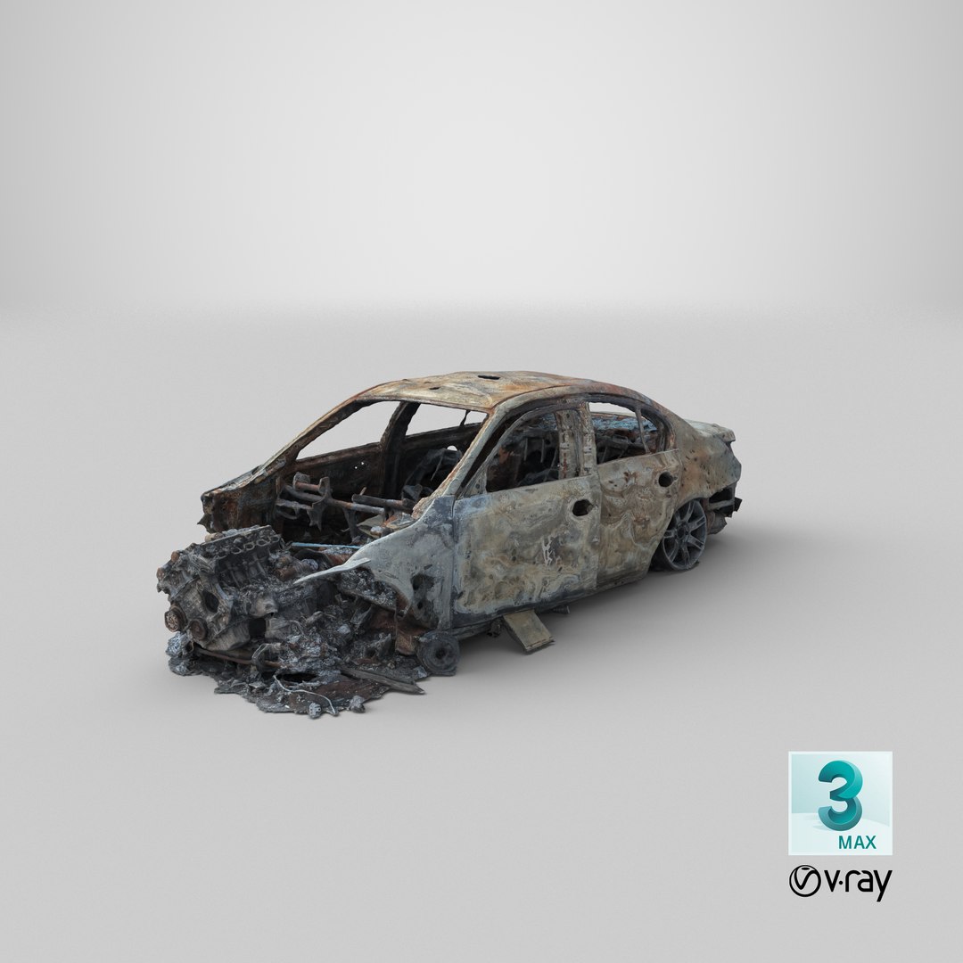 3D Model Burned Car Wreck 07 - TurboSquid 2098554