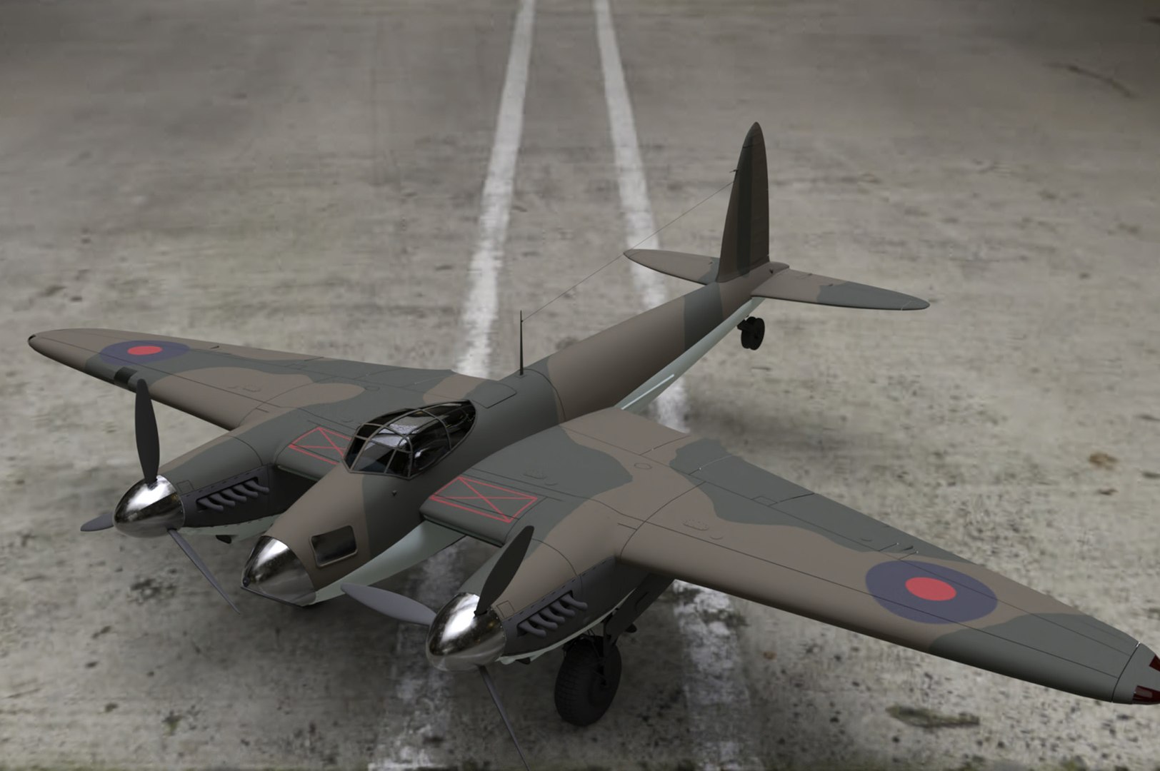 3D VINTAGE AIRPLANE - The De Havilland DH98 Mosquito Model - TurboSquid ...
