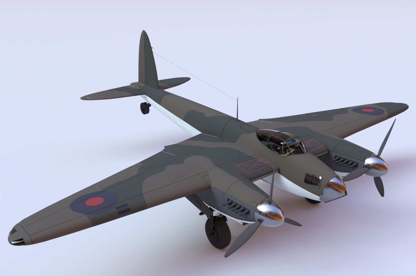 3D VINTAGE AIRPLANE - The De Havilland DH98 Mosquito Model - TurboSquid ...