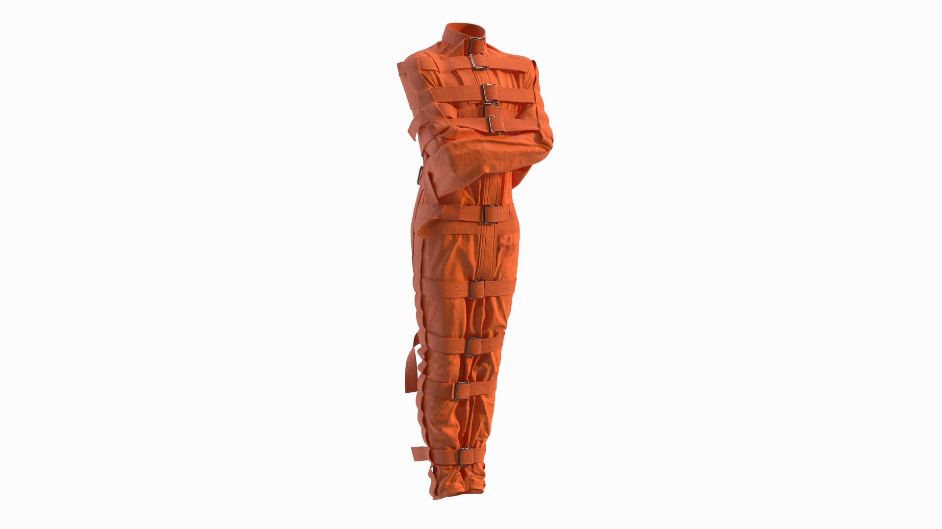 3D Model Straitjacket Restraint Apparel Orange - TurboSquid 2291275