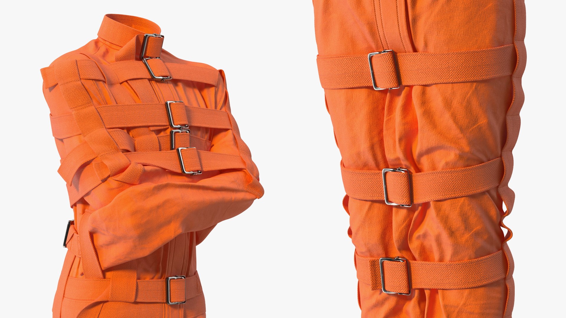 3D Model Straitjacket Restraint Apparel Orange - TurboSquid 2291275