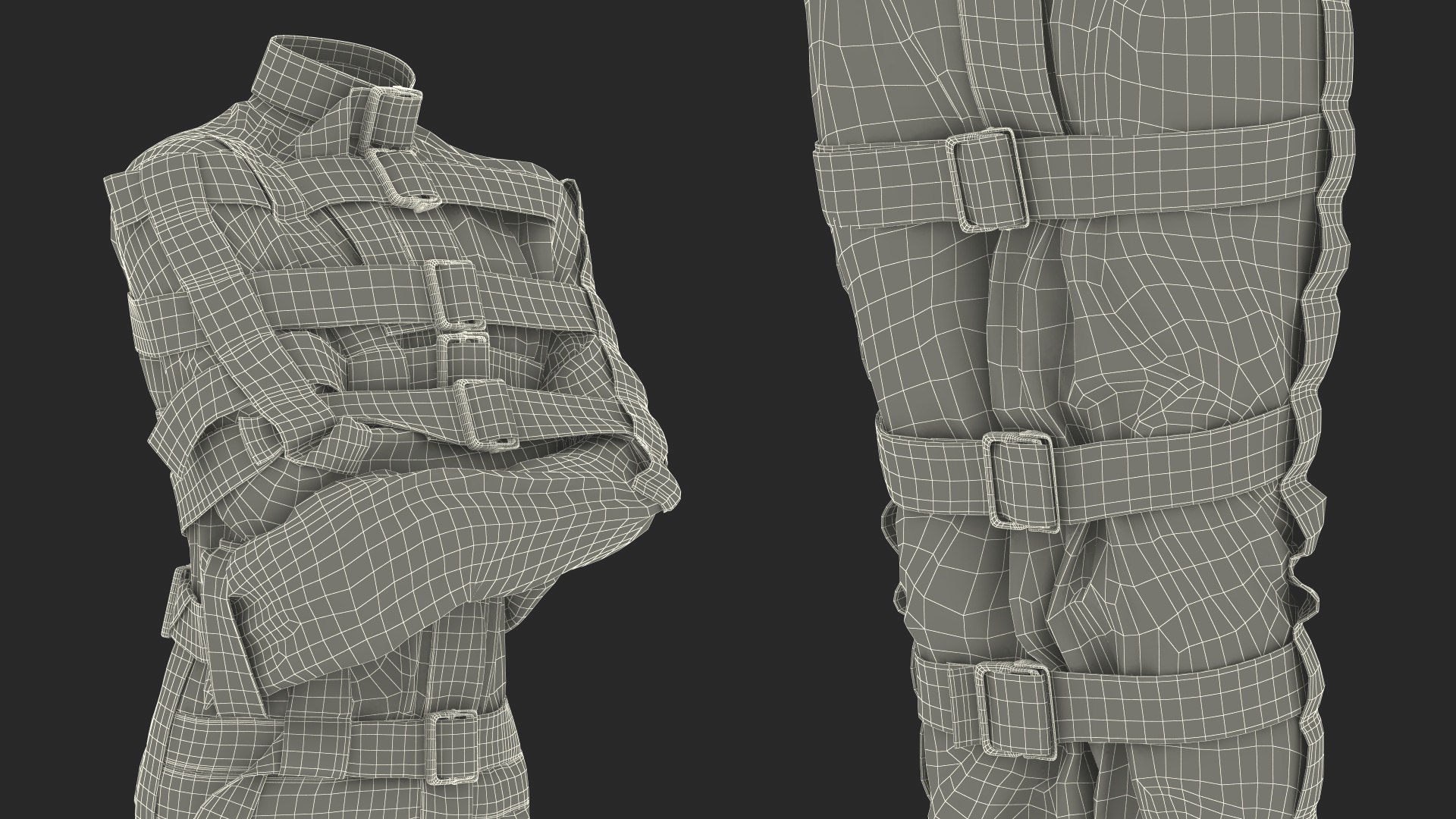 3D Model Straitjacket Restraint Apparel Orange - TurboSquid 2291275