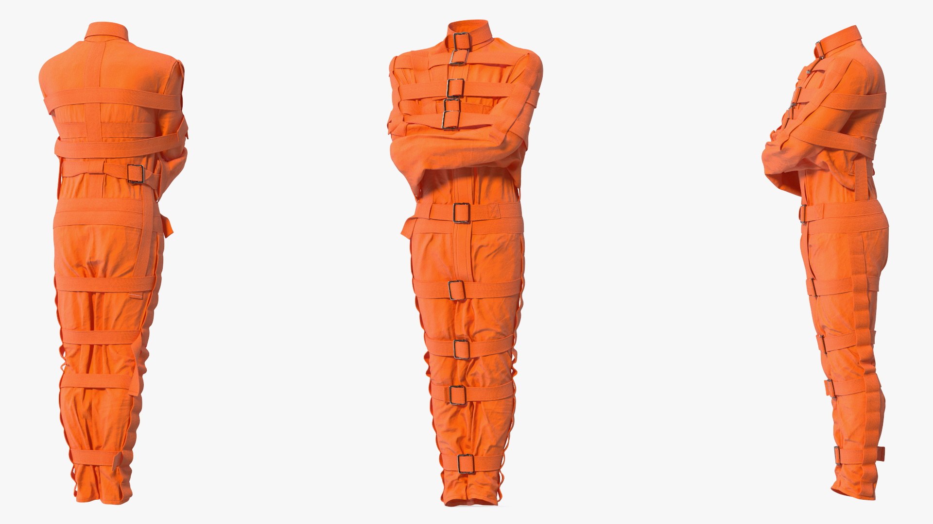 3D Model Straitjacket Restraint Apparel Orange - TurboSquid 2291275