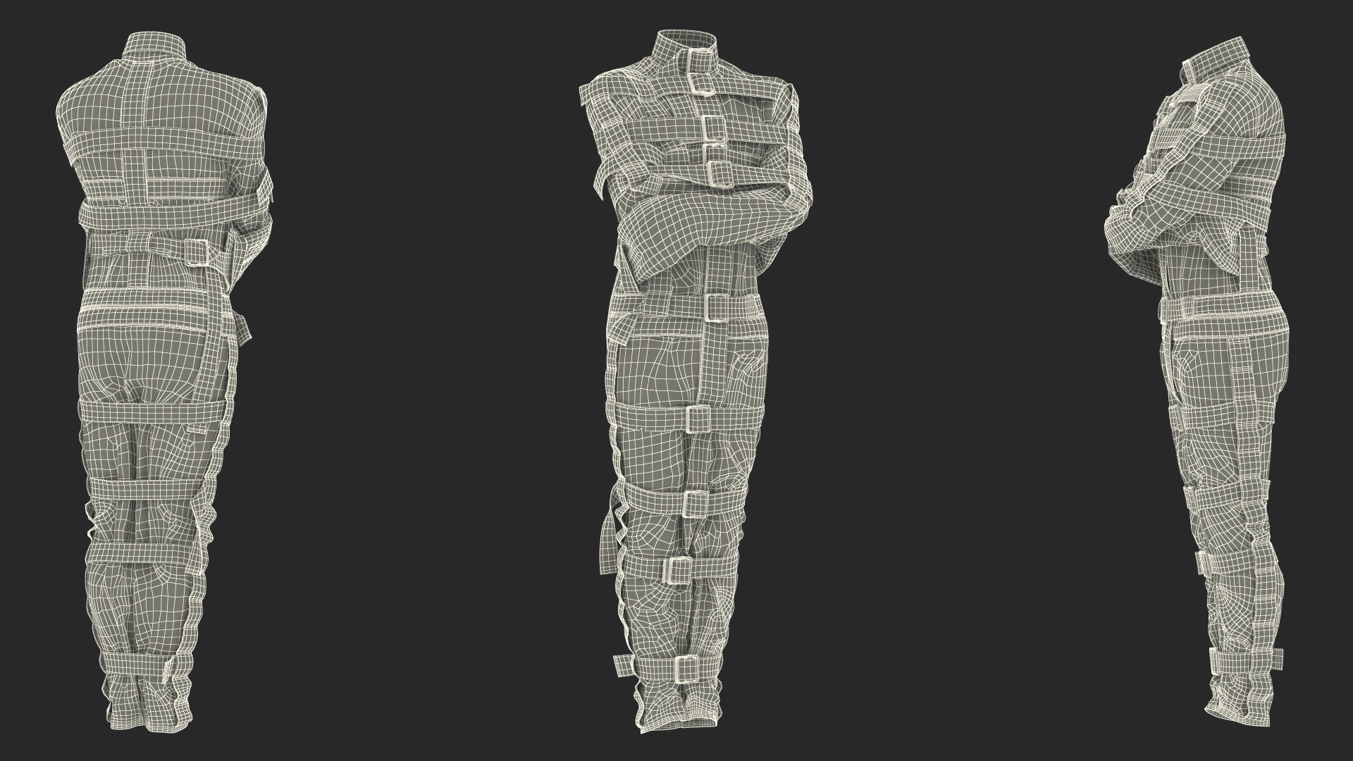 3D Model Straitjacket Restraint Apparel Orange - TurboSquid 2291275