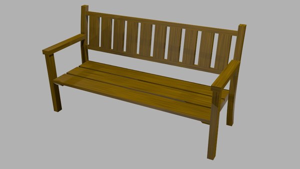 3d model wooden bench