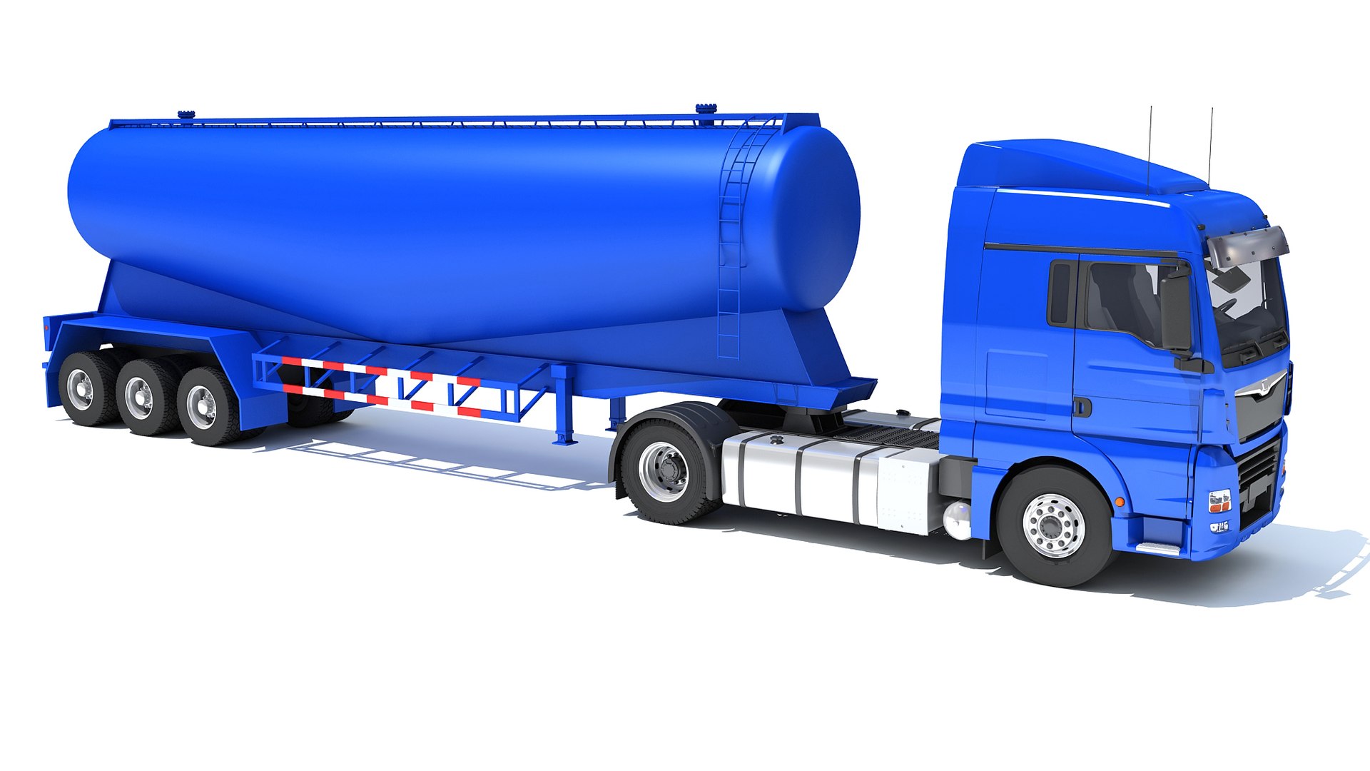 Truck With Tank Trailer 3D Model - TurboSquid 1822680