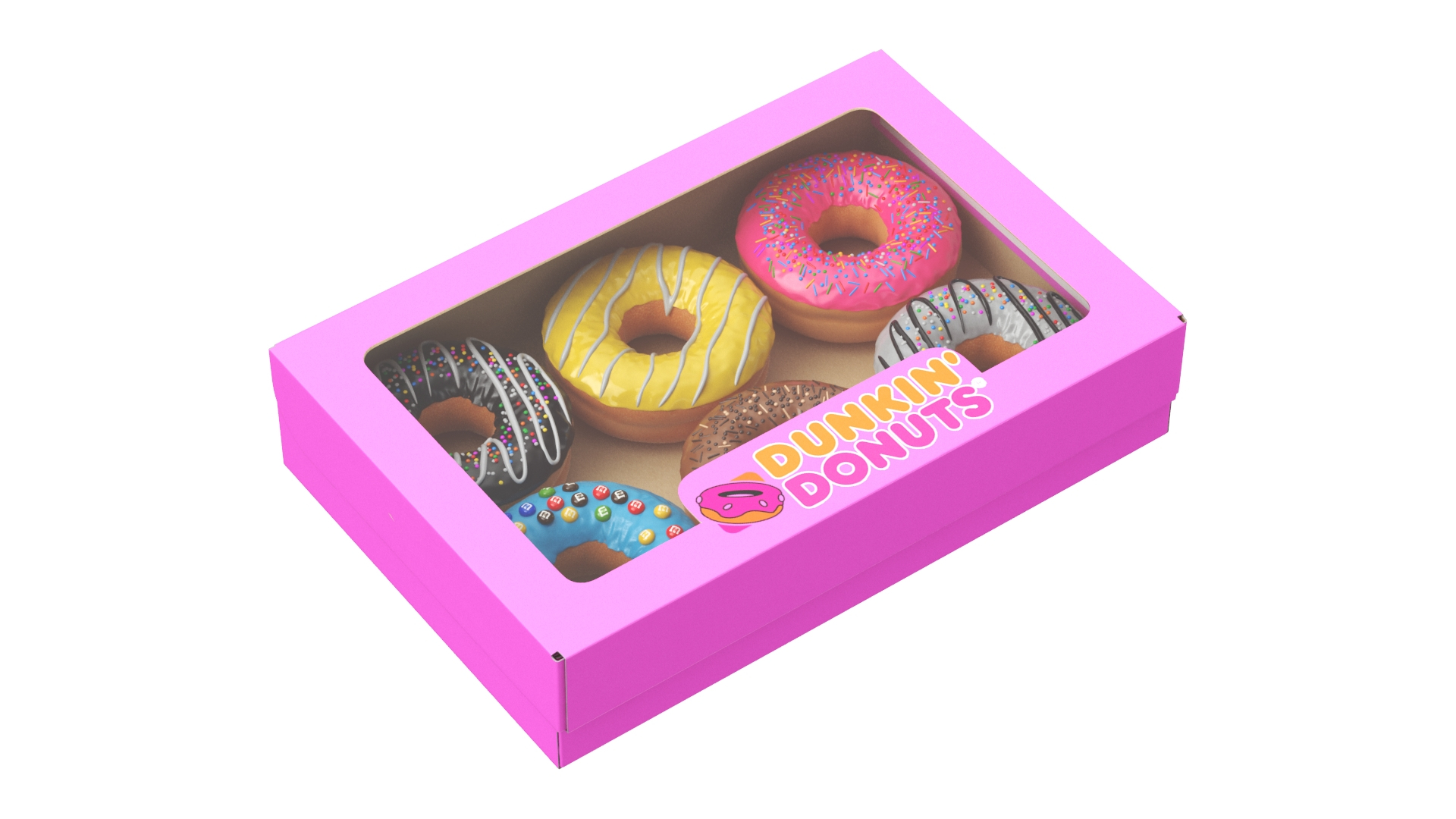 3D Detailed Dunkin Donuts Box - TurboSquid 2219647