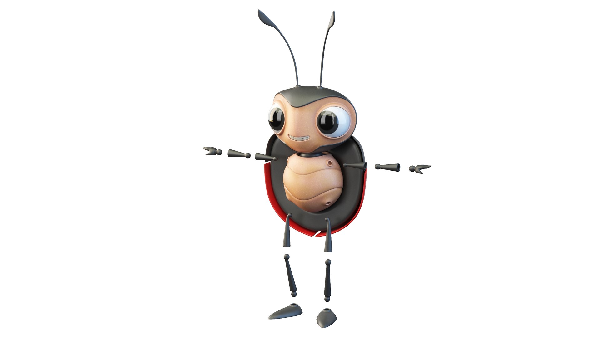 3D Cartoon Ladybug Character Model - TurboSquid 2070244