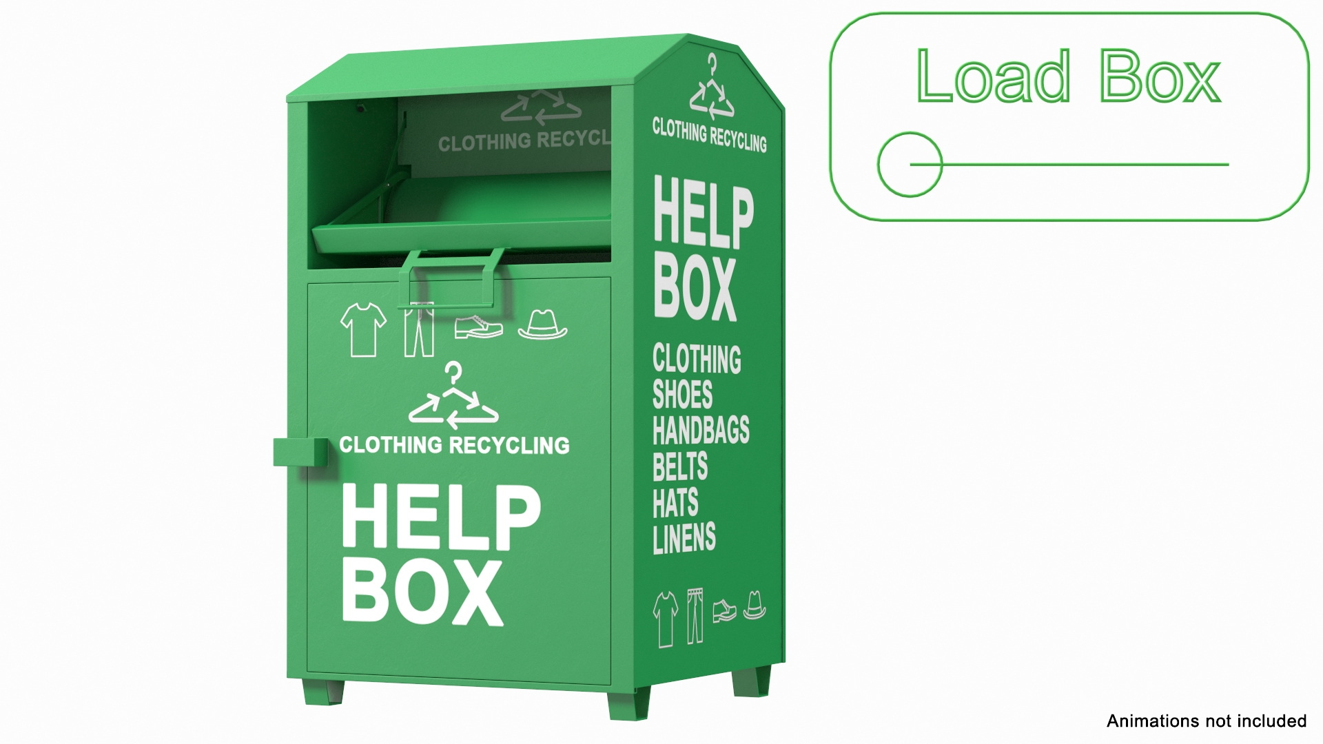 3D Model Drop Box For Clothes And Shoes Rigged - TurboSquid 2051020