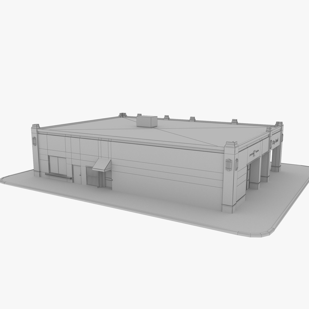 Bank Building Model - TurboSquid 1312153