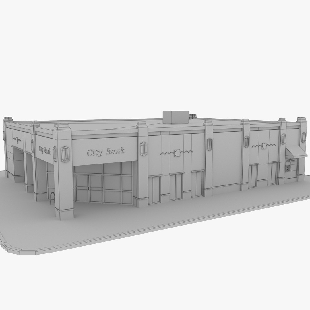 Bank Building Model - TurboSquid 1312153
