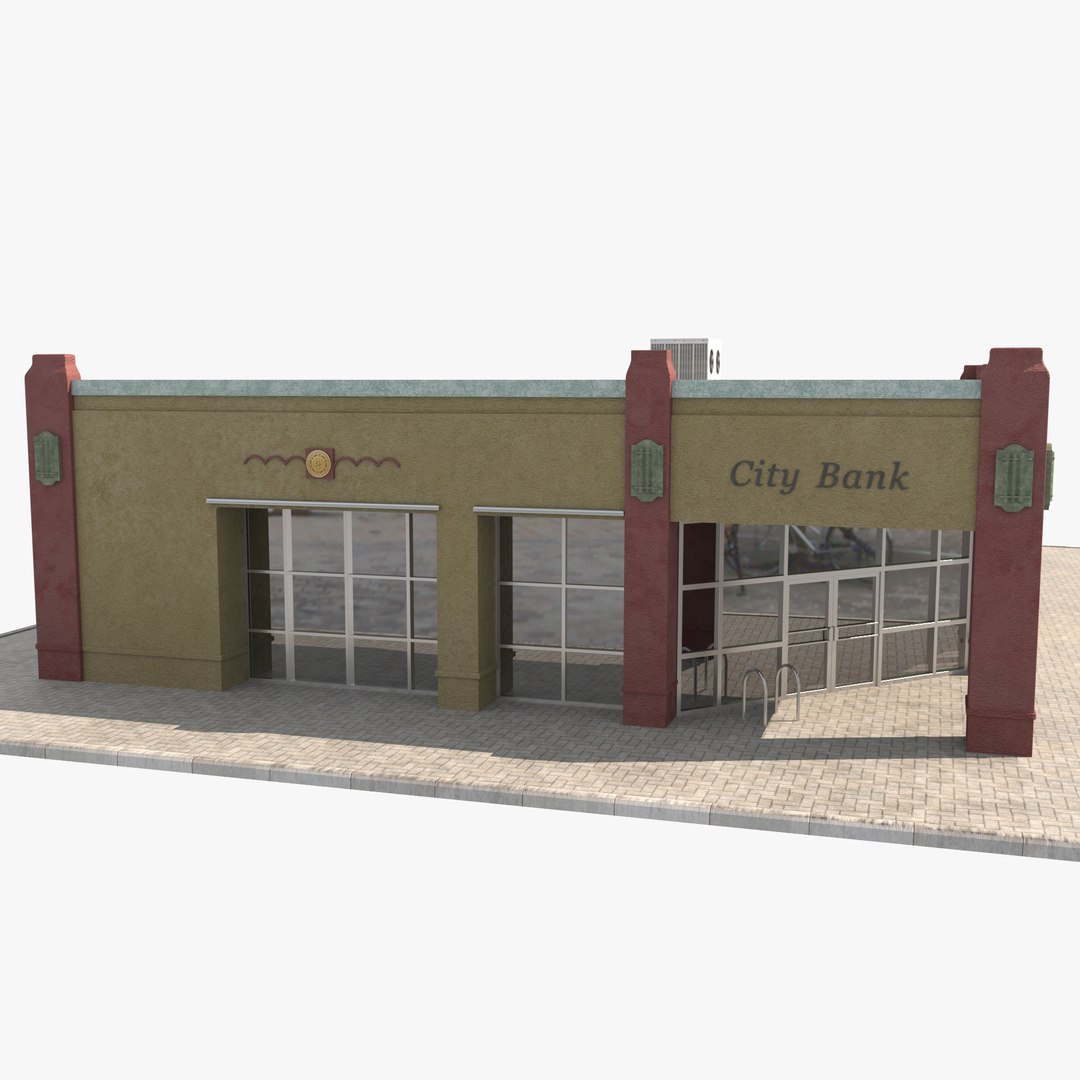 Bank Building Model - TurboSquid 1312153