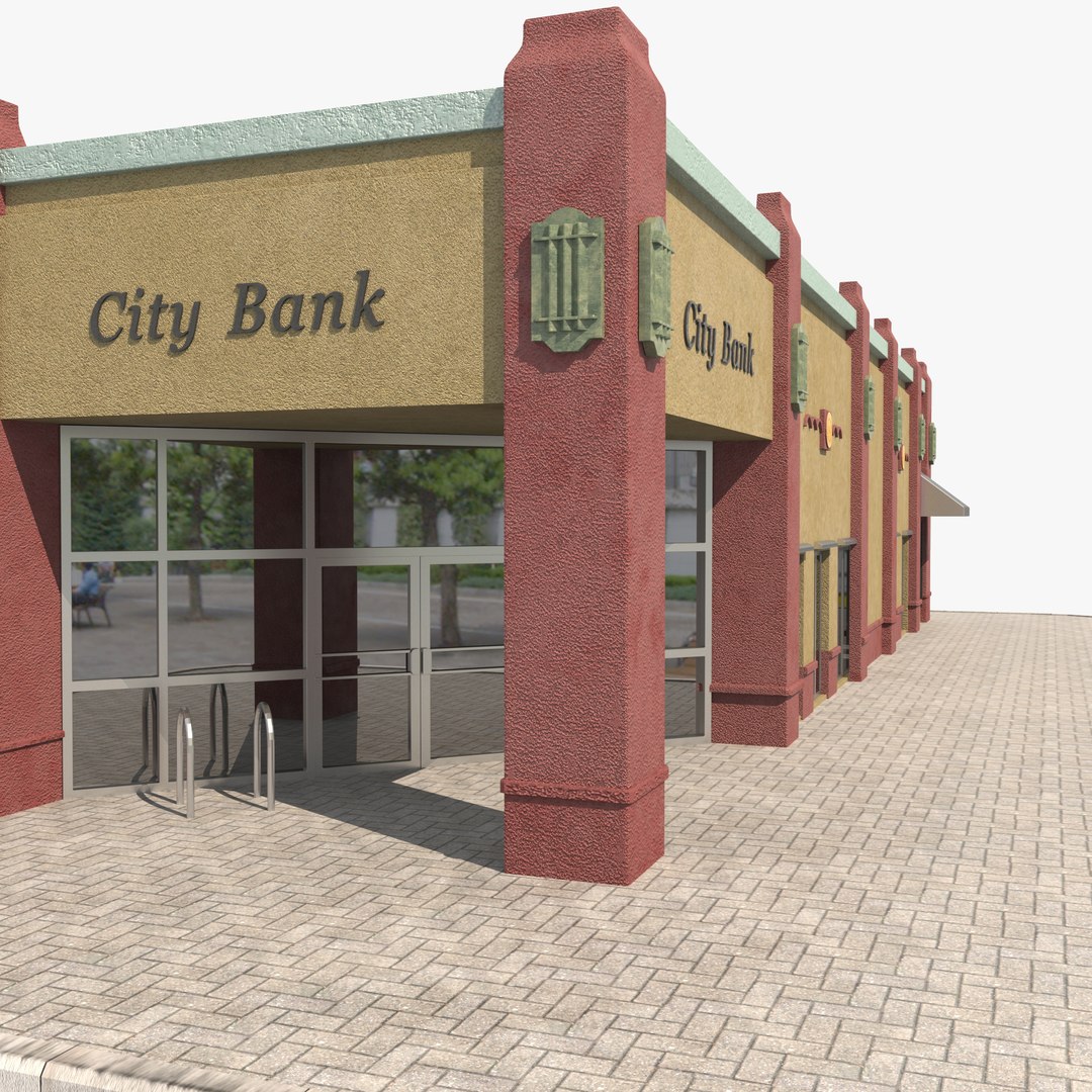 Bank Building Model - TurboSquid 1312153