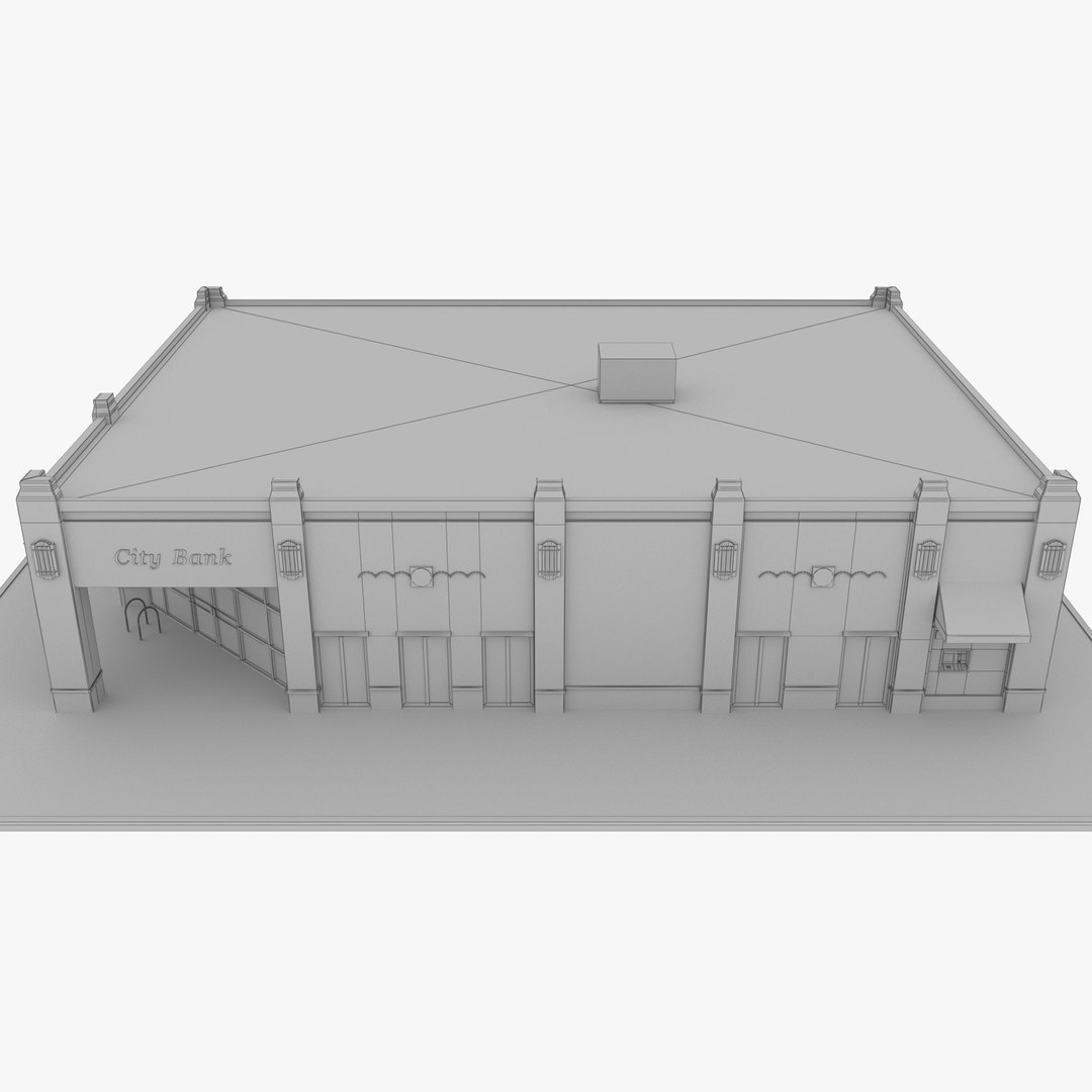 Bank Building Model - TurboSquid 1312153