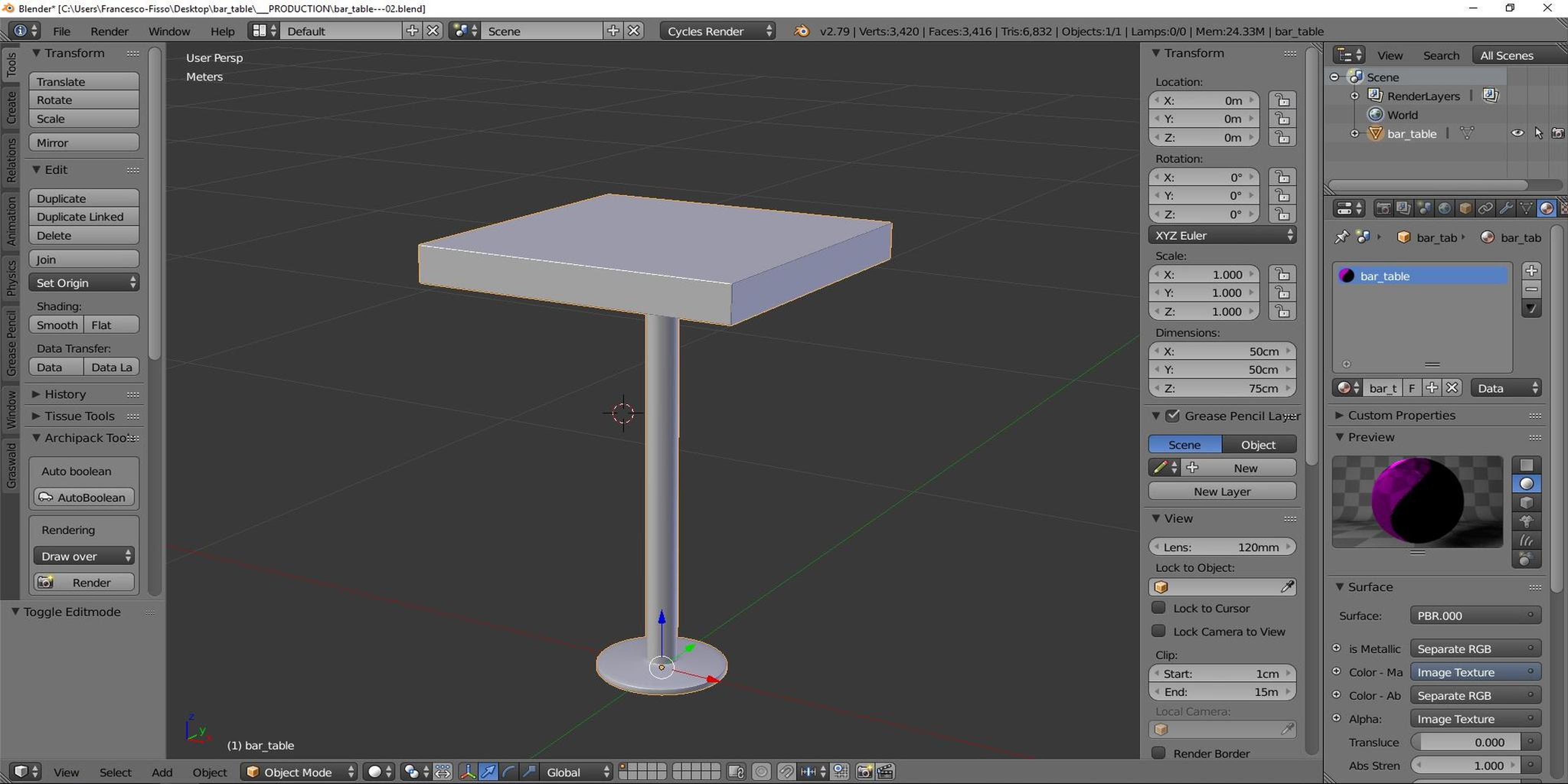 3D bar table model - TurboSquid 1386627