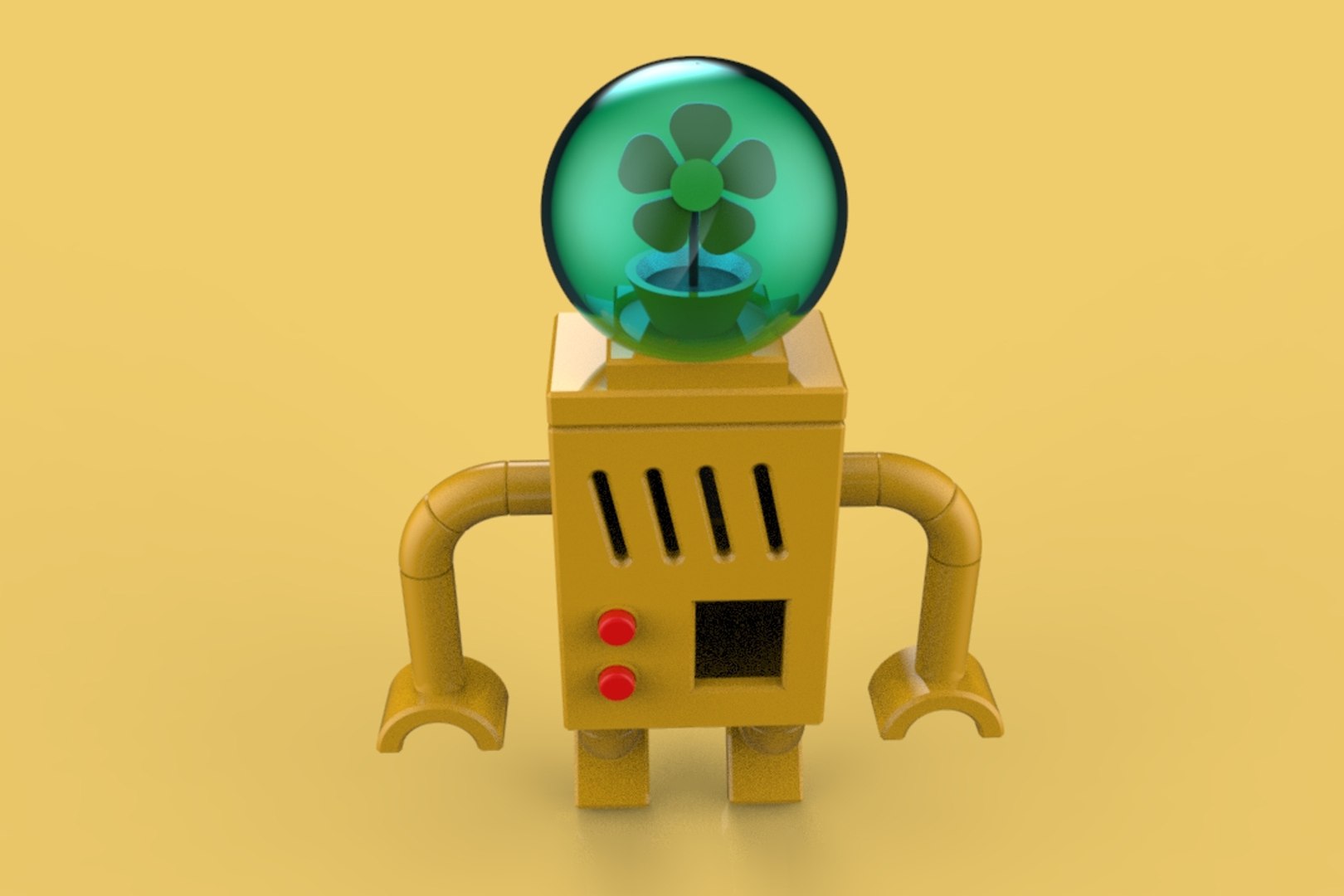 3D robot flower astronaut character - TurboSquid 1440418