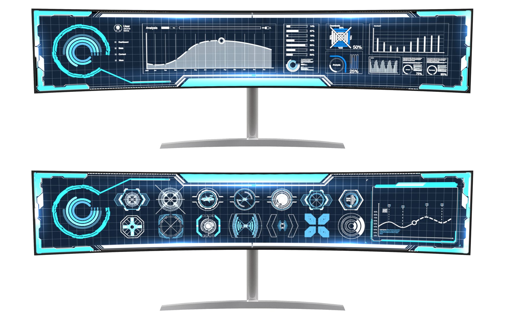 Sci-Fi Widescreen Monitor Collection 3D Model - TurboSquid 2362852