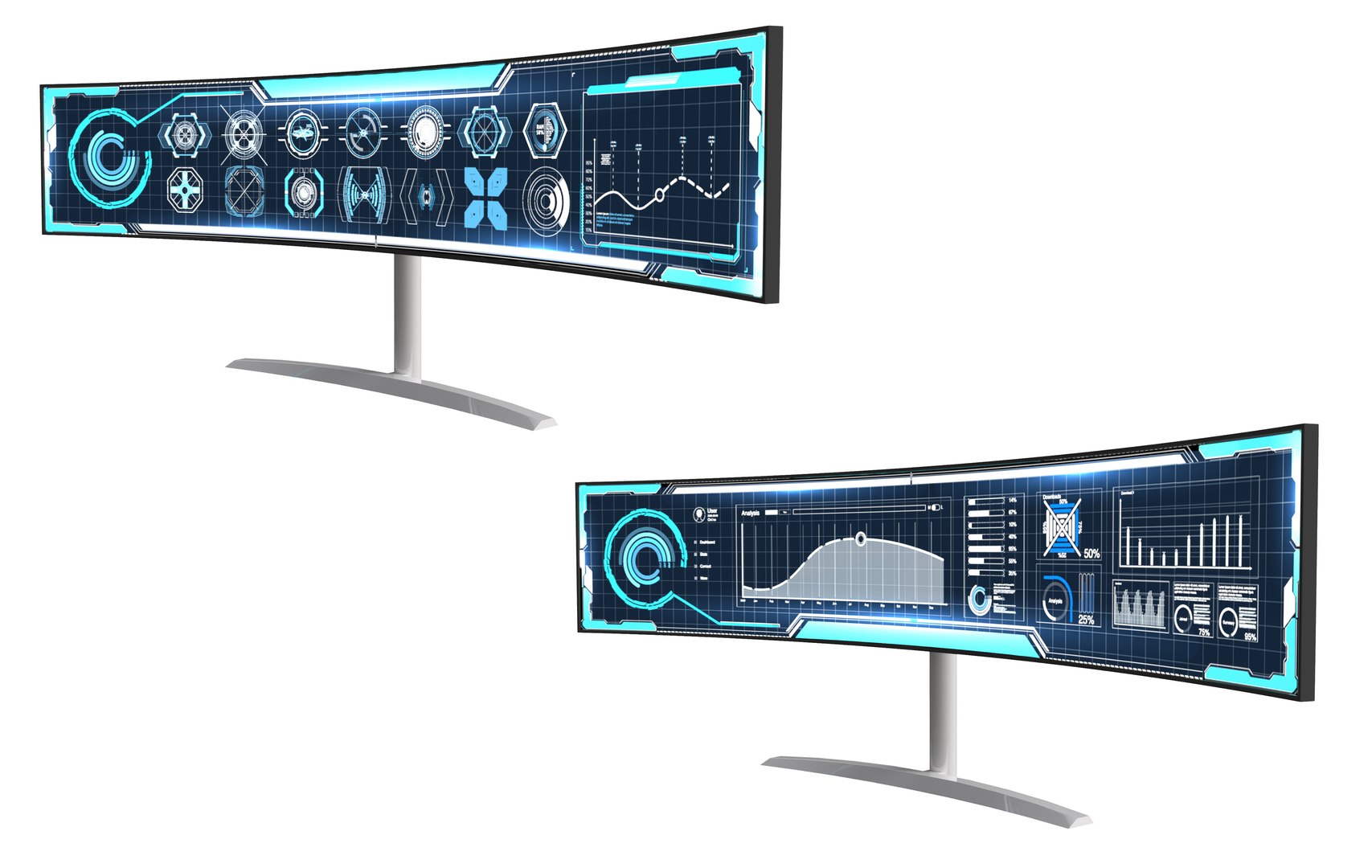 Sci-Fi Widescreen Monitor Collection 3D Model - TurboSquid 2362852