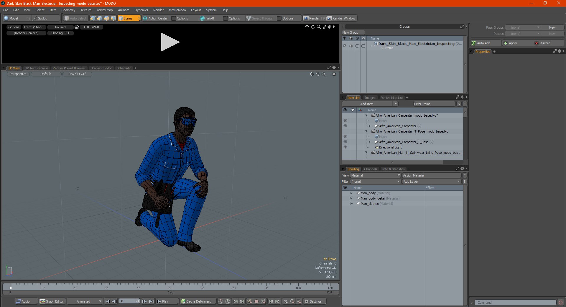 3D model Dark Skin Black Man Electrician Inspecting Pose - TurboSquid ...
