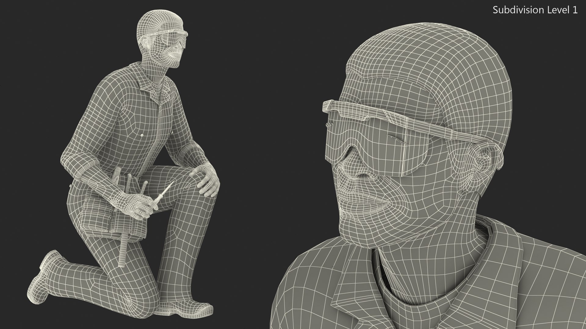 3D model Dark Skin Black Man Electrician Inspecting Pose - TurboSquid ...