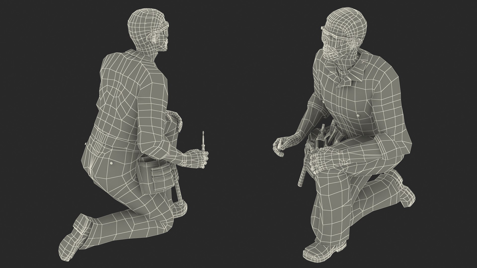 3D model Dark Skin Black Man Electrician Inspecting Pose - TurboSquid ...