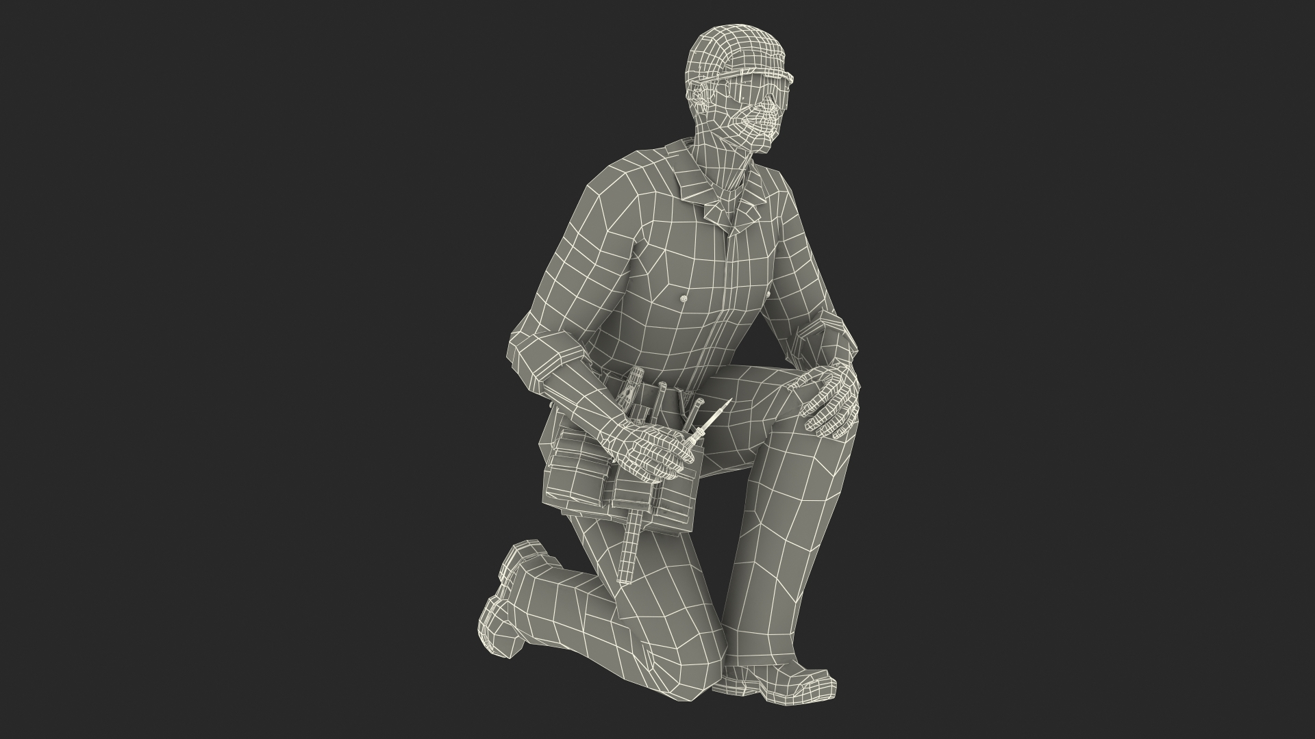 3D model Dark Skin Black Man Electrician Inspecting Pose - TurboSquid ...