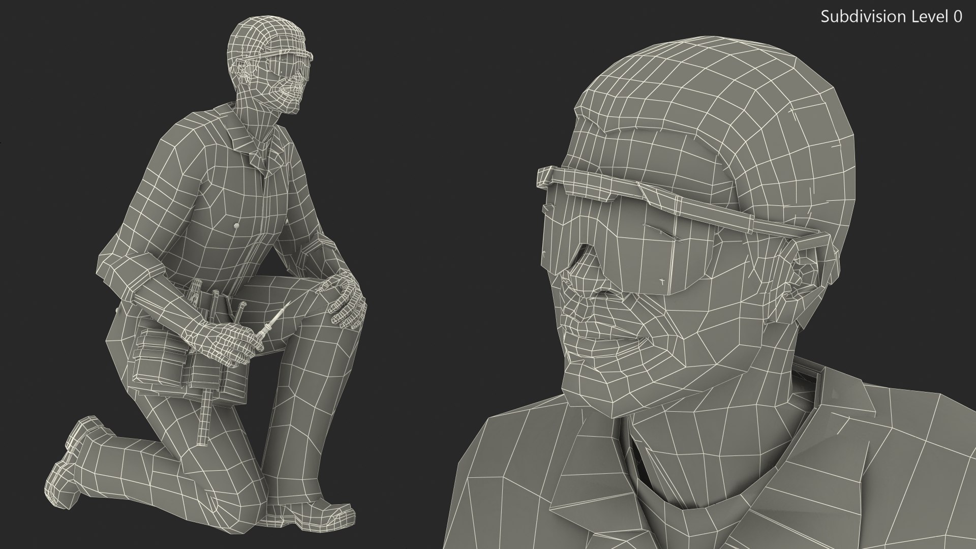 3D model Dark Skin Black Man Electrician Inspecting Pose - TurboSquid ...