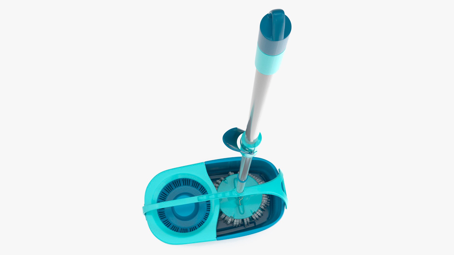 Bucket With Power Spin Wringer And Twist Mop Turquoise 3D - TurboSquid ...