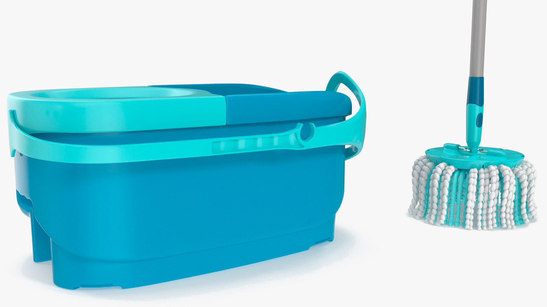 Bucket With Power Spin Wringer And Twist Mop Turquoise 3D - TurboSquid ...