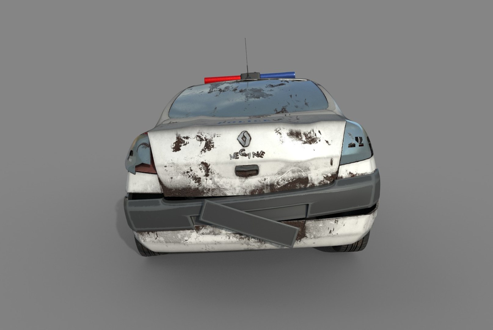 3D Model Wrecked Destroyed Police Car - TurboSquid 1657277
