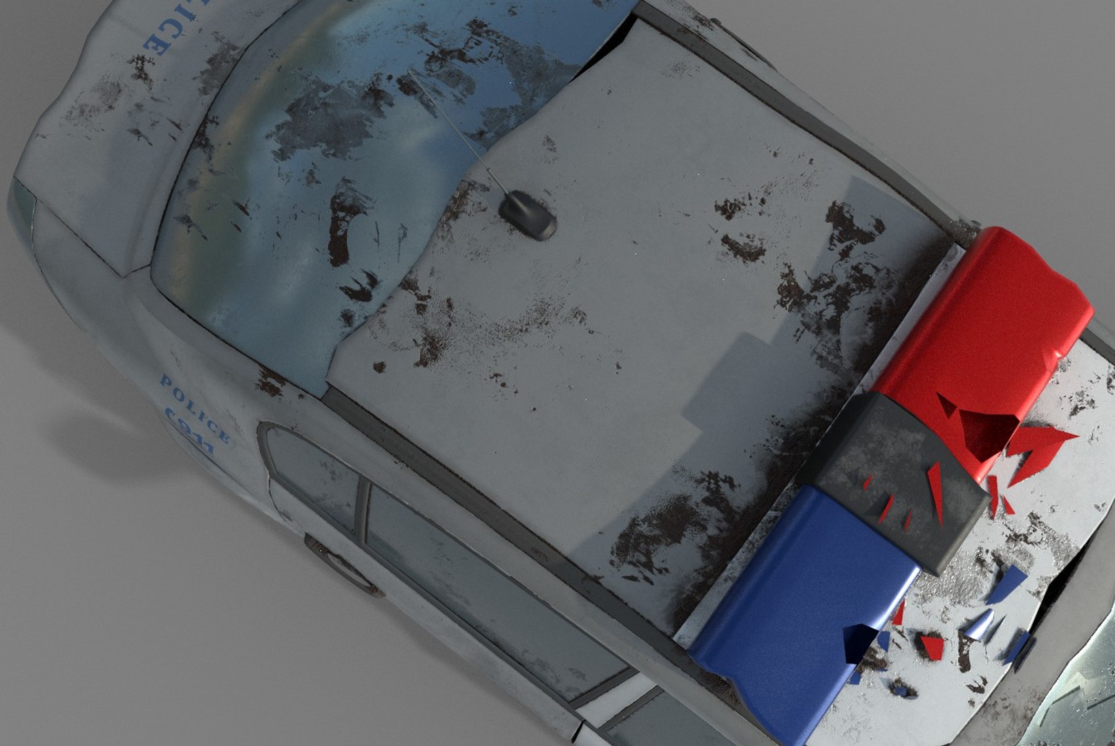 3D Model Wrecked Destroyed Police Car - TurboSquid 1657277