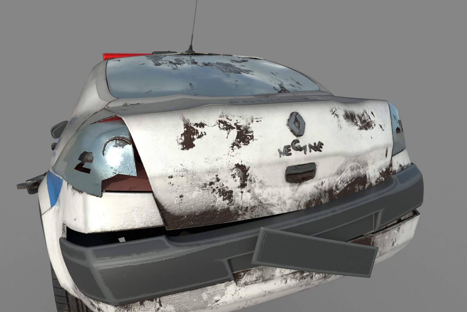 3D Model Wrecked Destroyed Police Car - TurboSquid 1657277