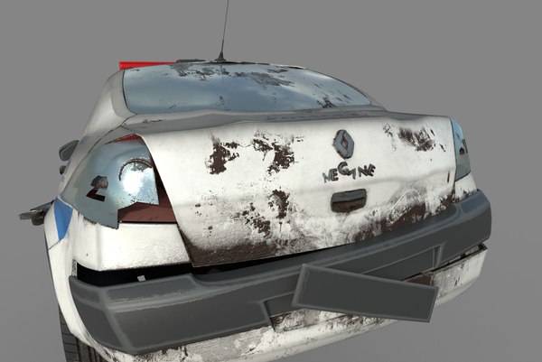 3D model wrecked destroyed police car - TurboSquid 1657277