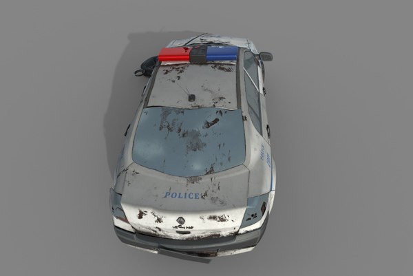 3D model wrecked destroyed police car - TurboSquid 1657277