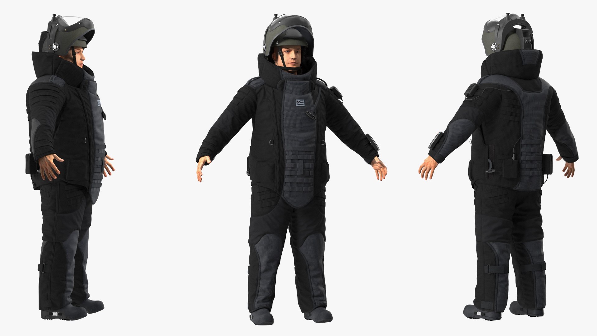 3D EOD 10 Bomb Suit Black Rigged For Cinema 4D - TurboSquid 2295956