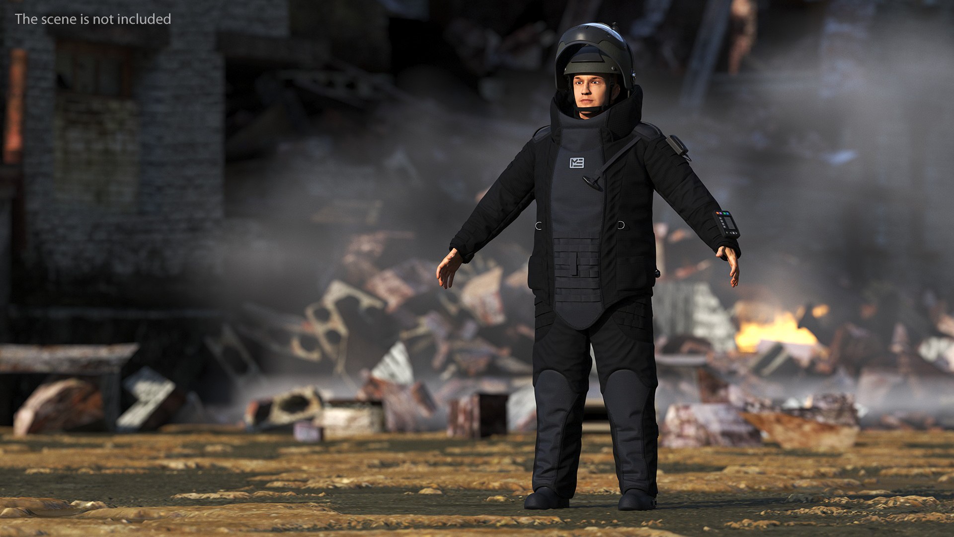 3D EOD 10 Bomb Suit Black Rigged For Cinema 4D - TurboSquid 2295956