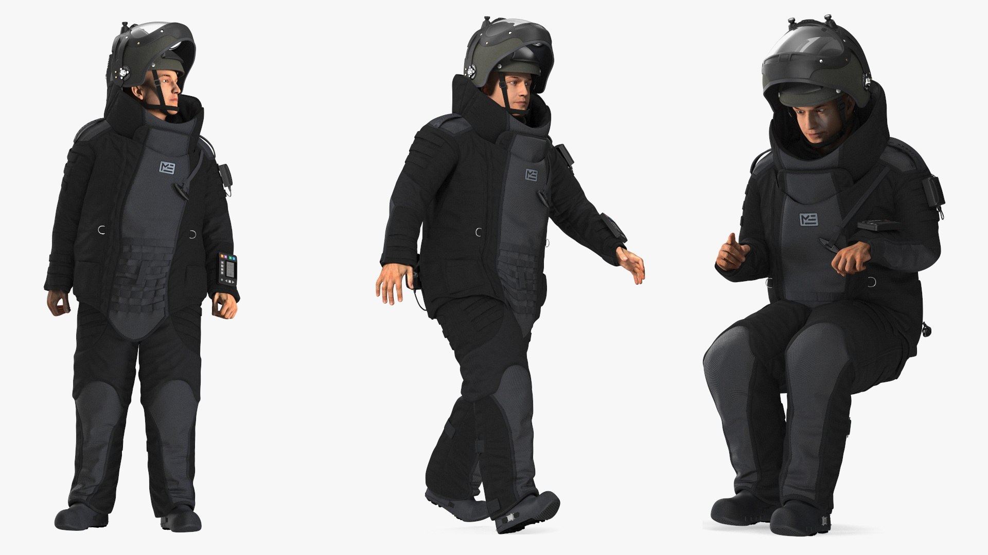 3D EOD 10 Bomb Suit Black Rigged For Cinema 4D - TurboSquid 2295956