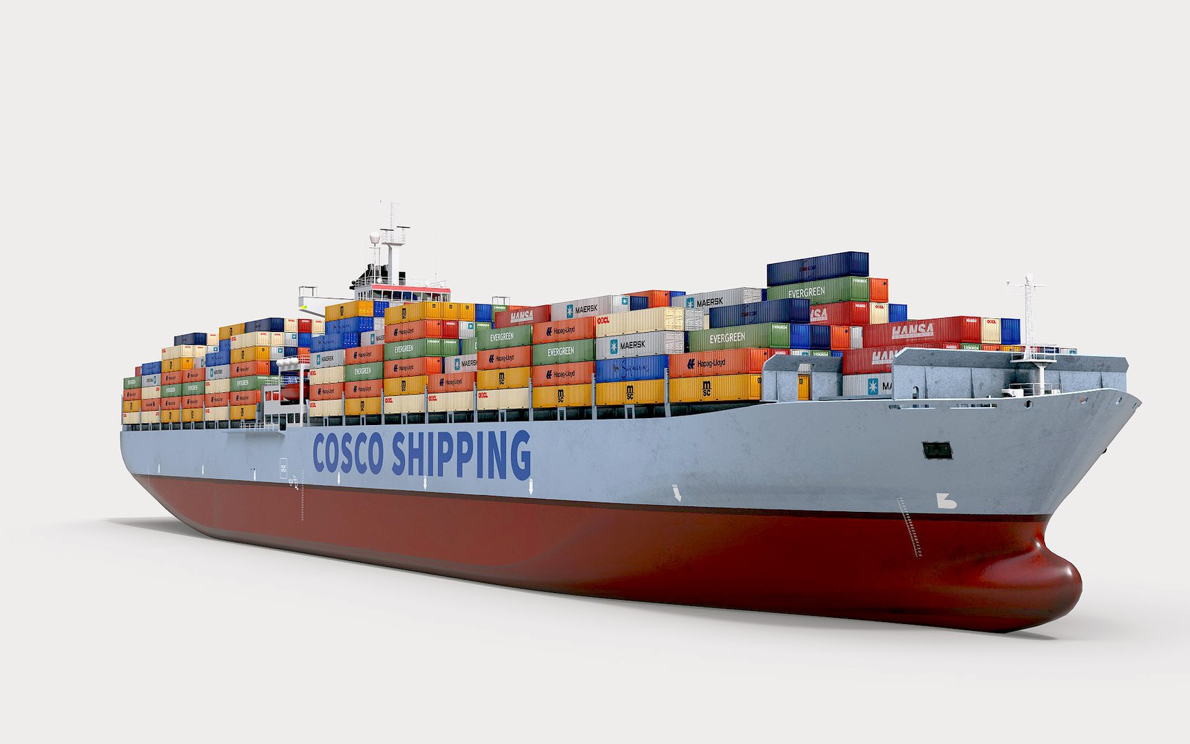 3D Cosco Container Ship Model - TurboSquid 1644861