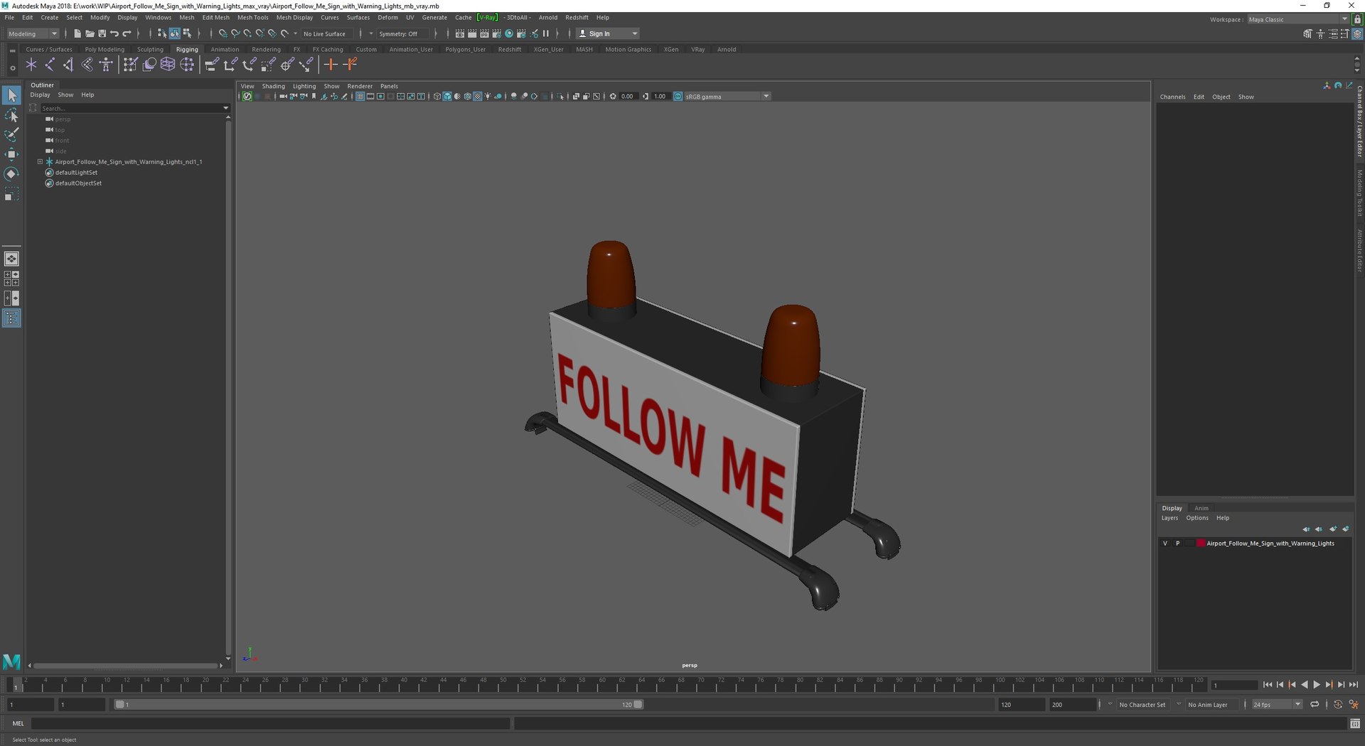 Airport Follow Me Sign With Warning Lights 3D - TurboSquid 2323091