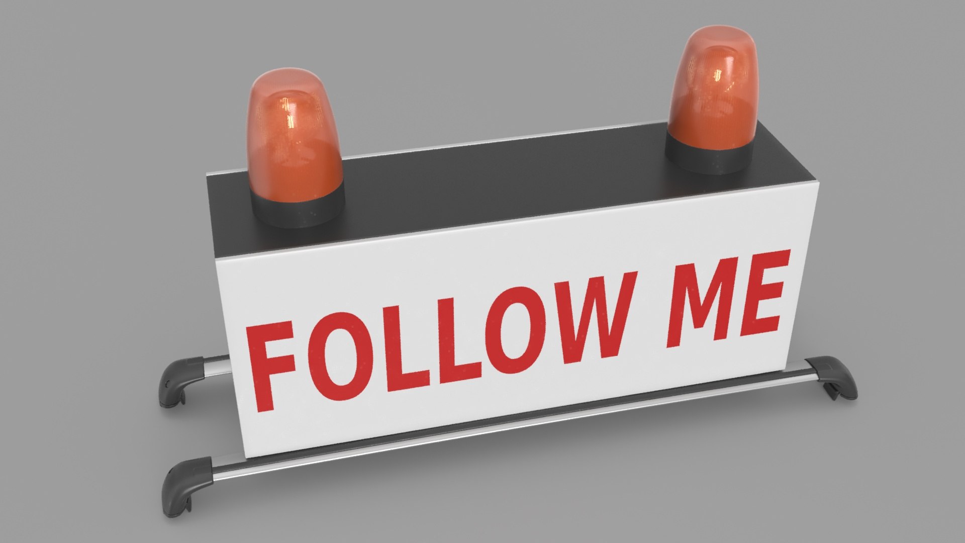 Airport Follow Me Sign With Warning Lights 3D - TurboSquid 2323091