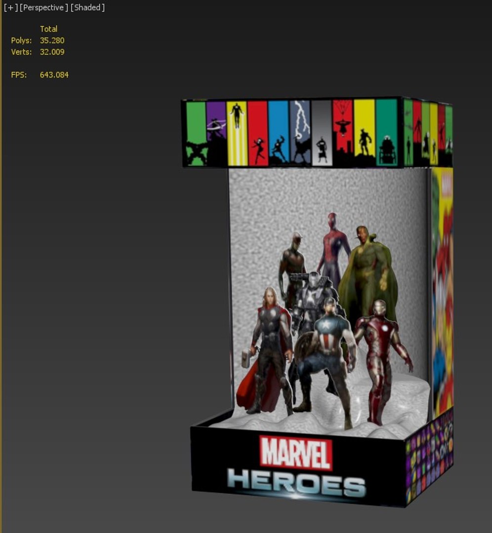 3d Heroes Promotion Box Model