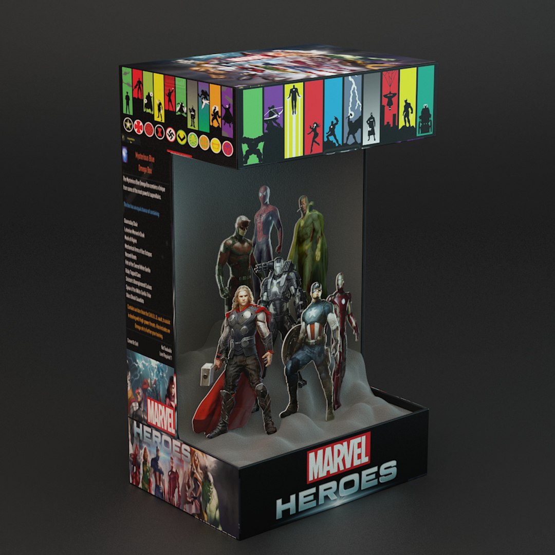 3d Heroes Promotion Box Model